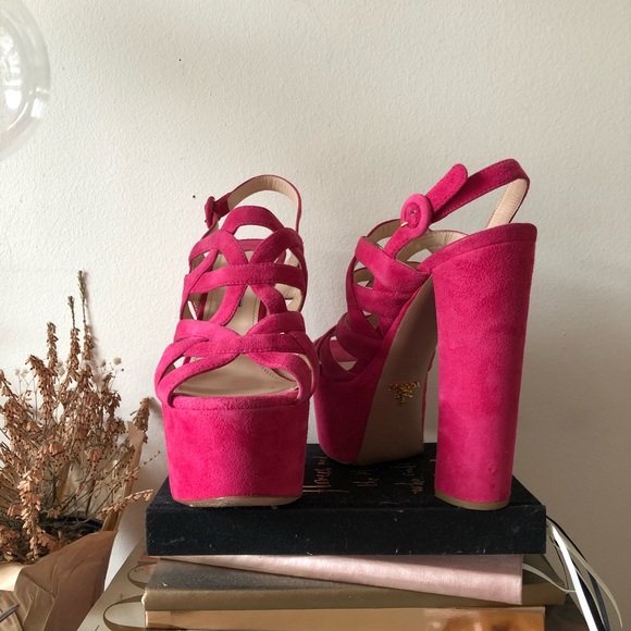 Prada | Shoes | Authentic Hot Pink Prada Platform Heels | Poshmark
